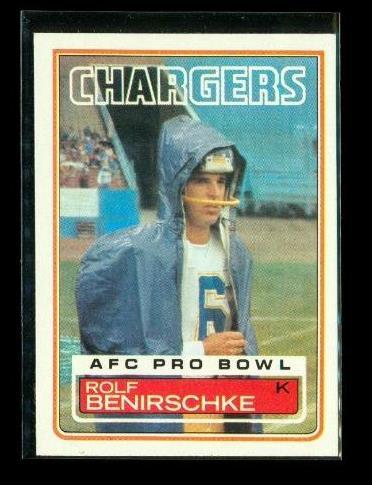 Vintage 1983 TOPPS AFC PRO BOWL Football Card #371 ROLF BENIRSCHKE ...