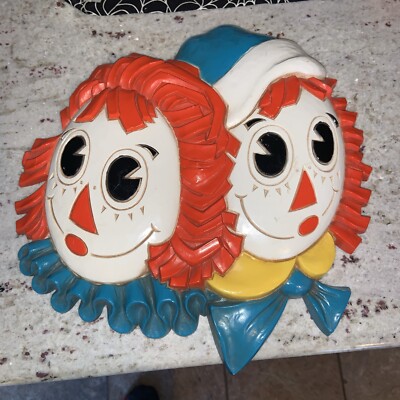 Vintage Raggedy Ann & Raggedy Andy Wall Hanging Plaque Decor 1977 USA ...