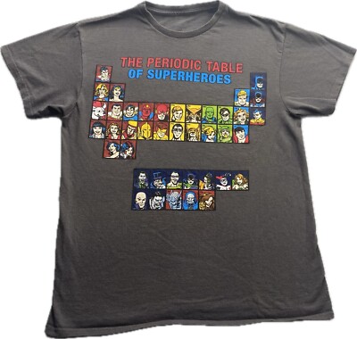 DC Comics Periodic Table Of Superheroes T-shirt Men’s M Batman Superman ...