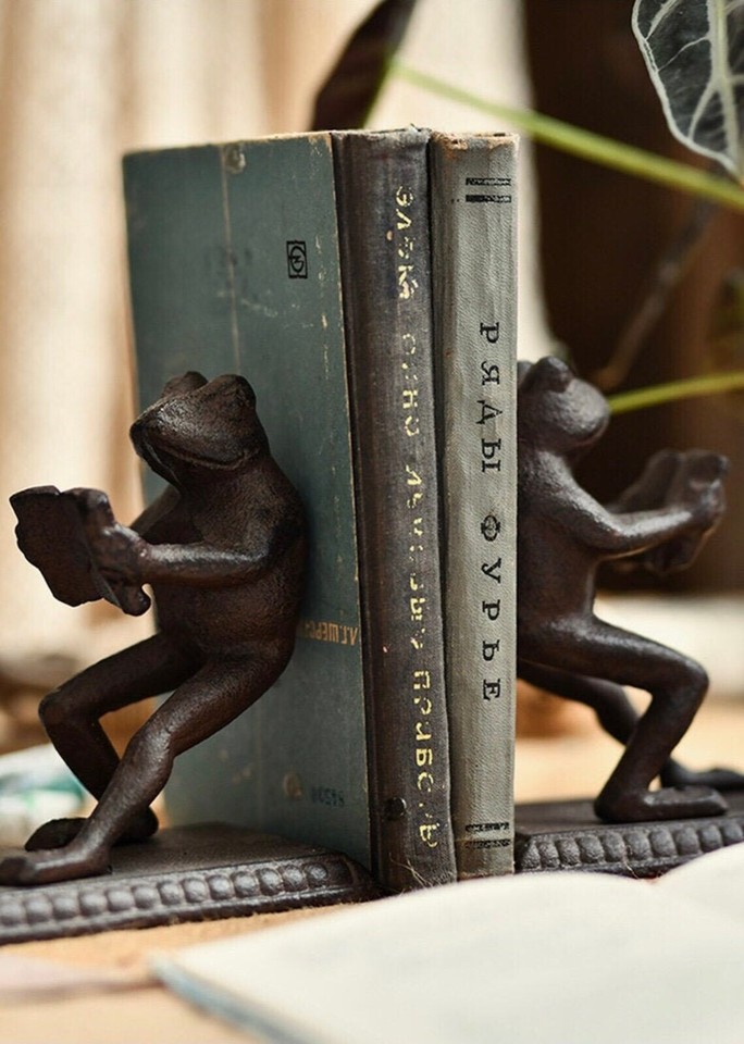 Frog Cast Iron Bookend, Animal Vintage Antique Style Bookends Modern ...