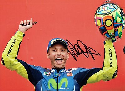 VALENTINO ROSSI Autograph 2017 SIGNED 16x12 Yamaha Photo 4 AFTAL COA ...