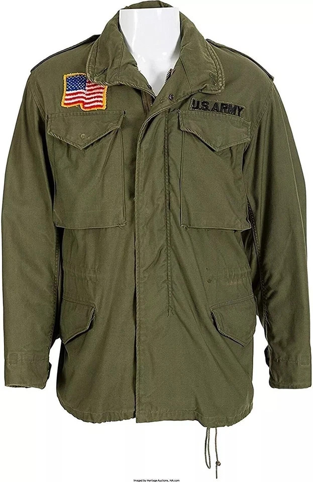 MENS JOHN RAMBO M65 FIRST BLOOD JACKET US ARMY FIELD COMBAT GREEN ...