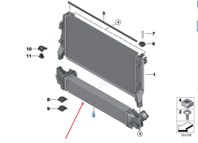 17517617598 Intercooler BMW Serie 2 Active Tourer (f45) 218d Year 2014 ...