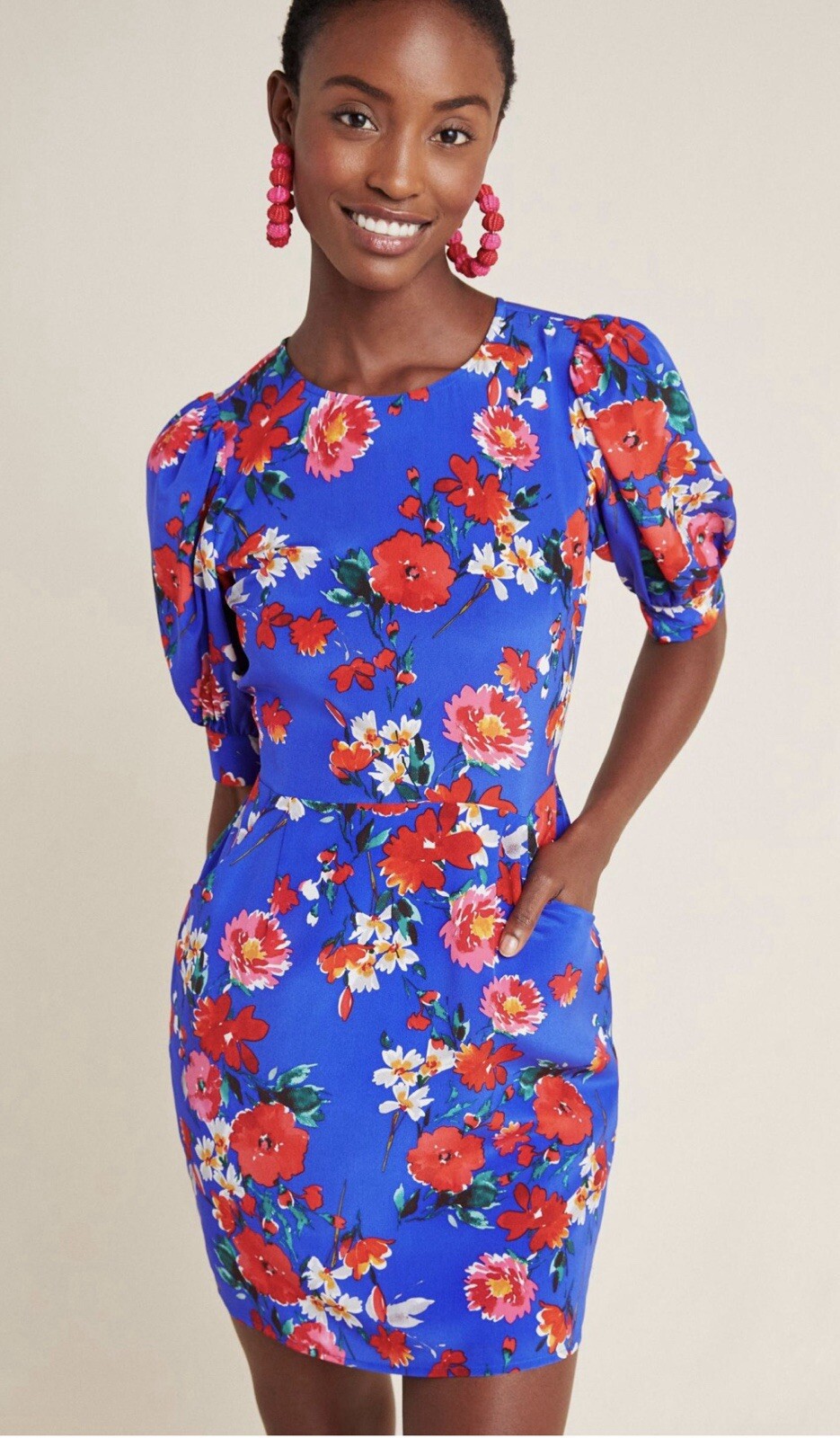 Yumi Kim Anthropologie Dress Jessica Royal Blue Flora… - Gem