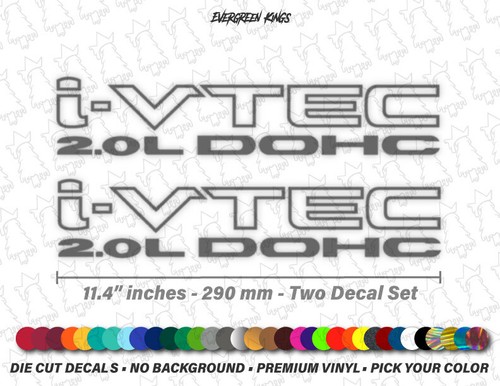 i-Vtec DOHC 2.0 Decals for Type R RSX CRZ Civic Si ep3 k20 K Tuned JDM ...