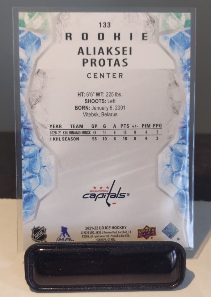2021-22 UD Ice Base Orange Rookie #133 Aliaksei Protas Capitals 💎💎💎 | eBay
