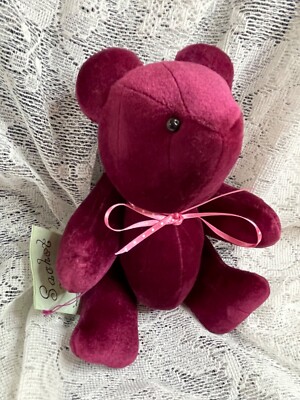 Collectible Vintage velveteen bear sachet bear, button jointed. 5x7x4 ...