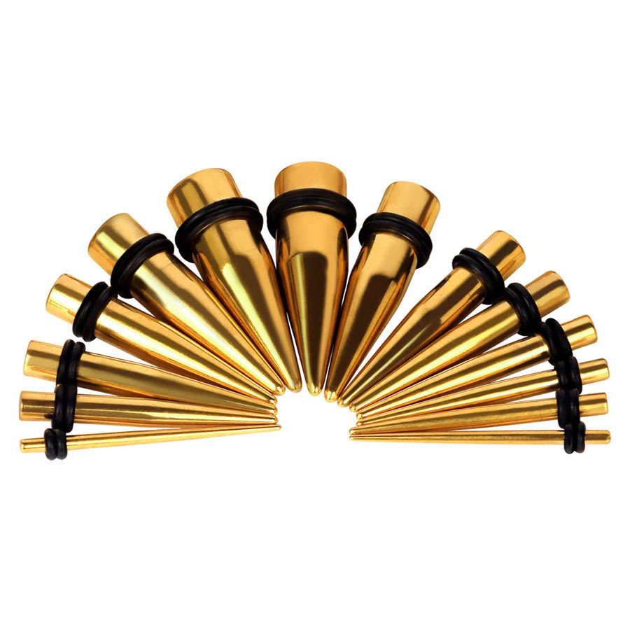 24PC Ear Stretching Kit 12G-00G Beginner Gauge Surgical Steel Taper ...