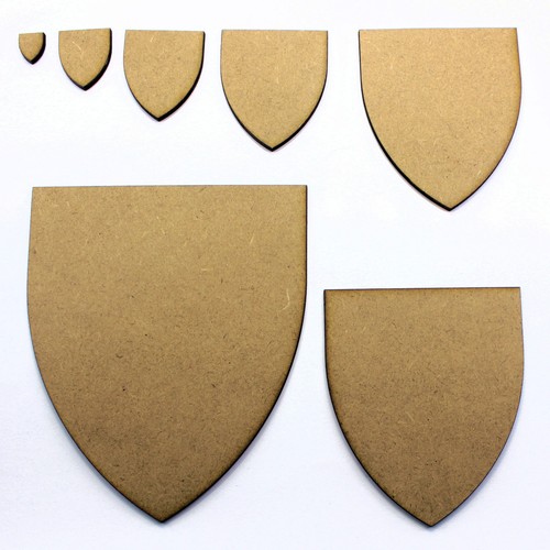 Heater Shield Shapes. Medieval and Heraldry School Crafts, 2mm MDF Wood ...