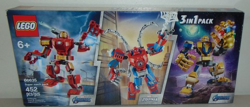 LEGO 452 pcs Avengers 3 in 1 Super Mech Pack Iron Man Spider-Man Thanos ...