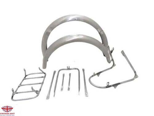 FIT FOR NORTON 16H FRONT AND REAR MUDGUARD SET WITH COMPLETE STAY KIT ...