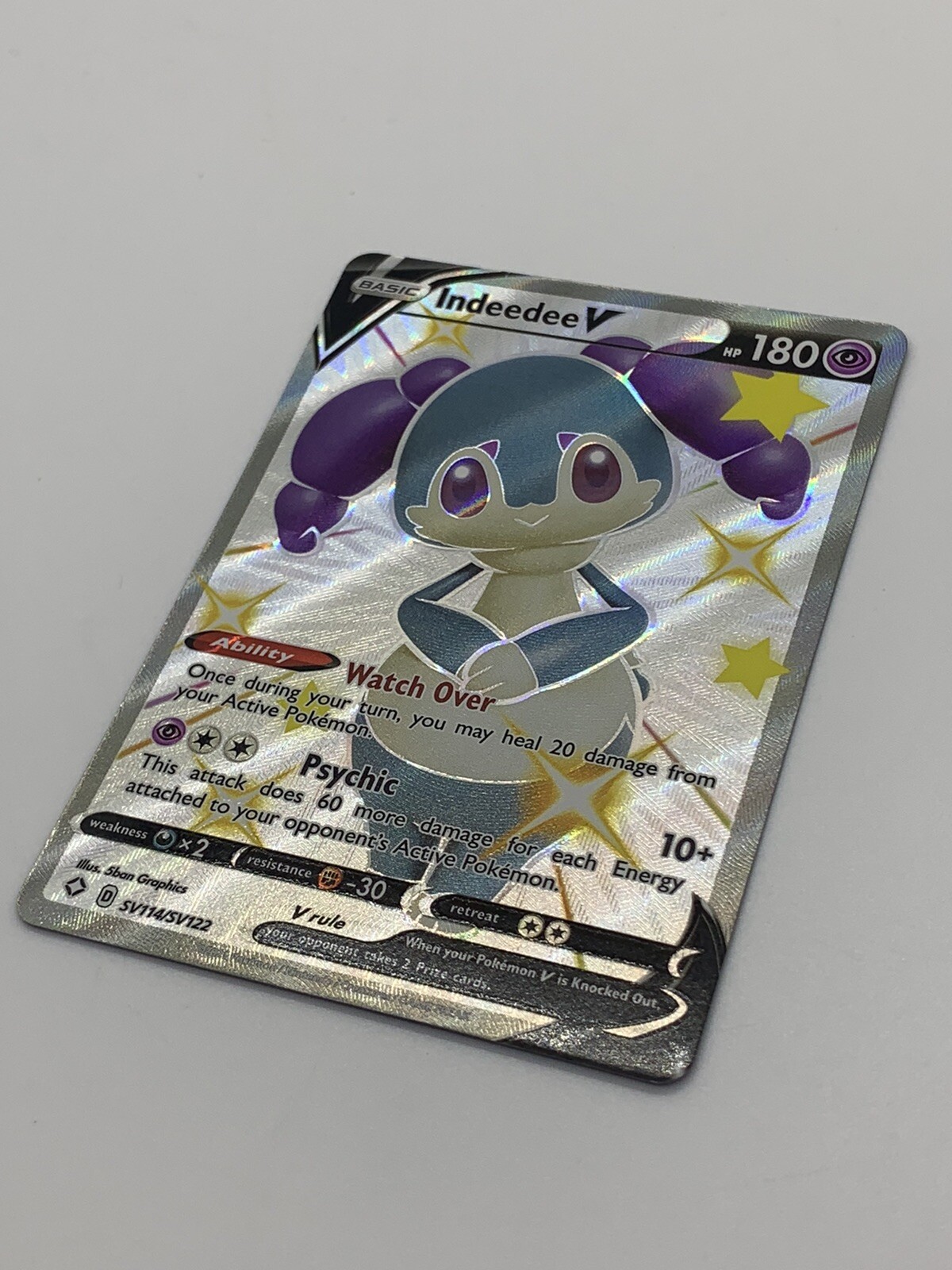 Pokemon Indeedee V SV114/SV122 Full Art Ultra Rare Shining Fates Pack ...