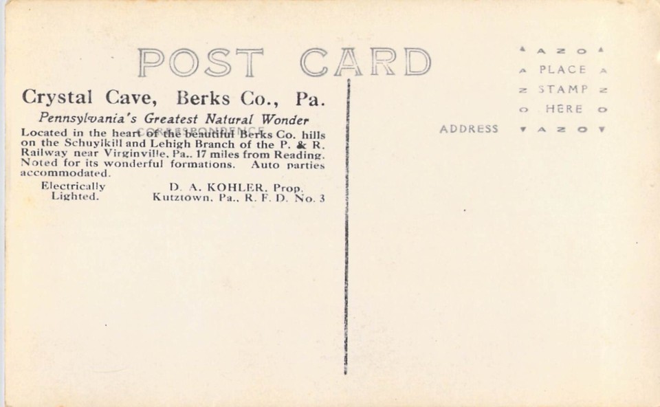 Vtg Postcard RPPC Crystal Cave Berks Co. PA The Mummy Unposted | eBay