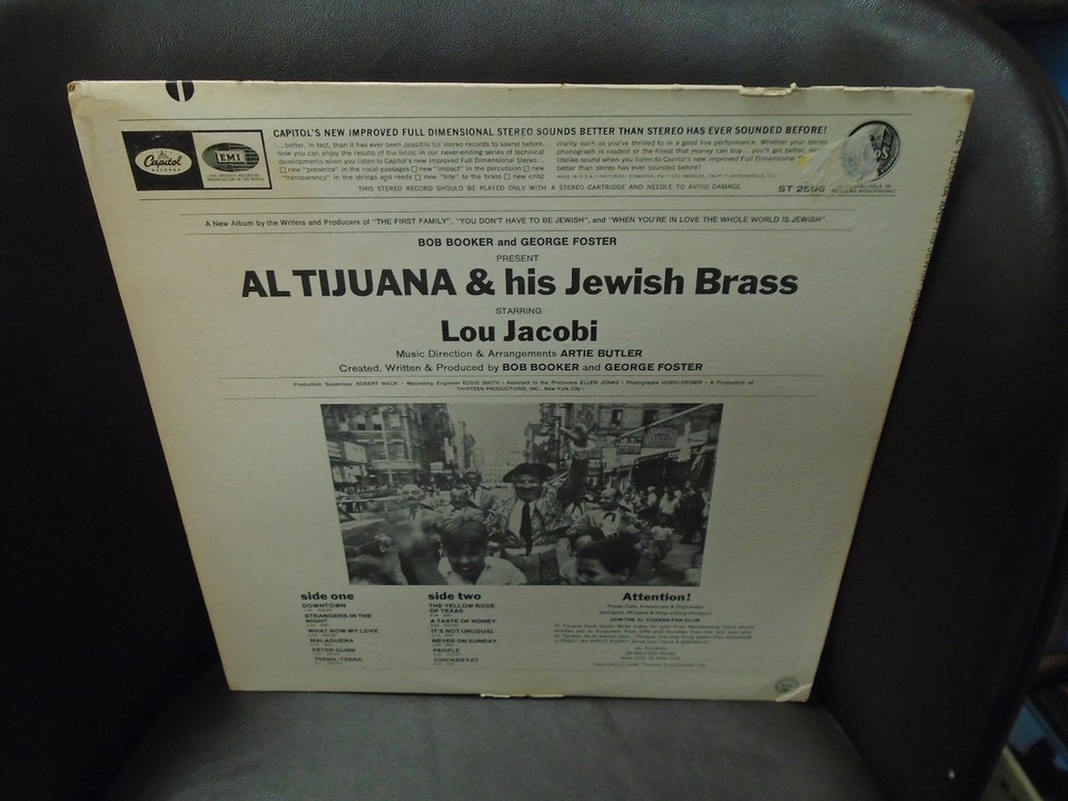 Al Tijuana and his Jewish Brass LP Capitol stereo VG+ [Lou Jacobi ...