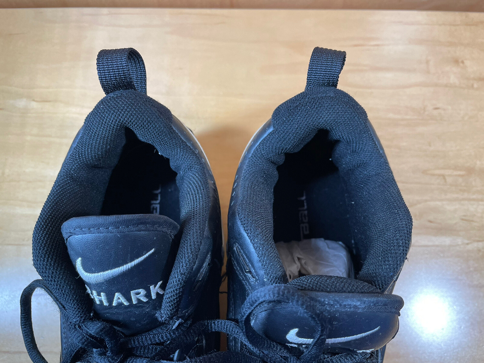 Nike Mens Shark Football Shoes Black/White Lace Up St… - Gem