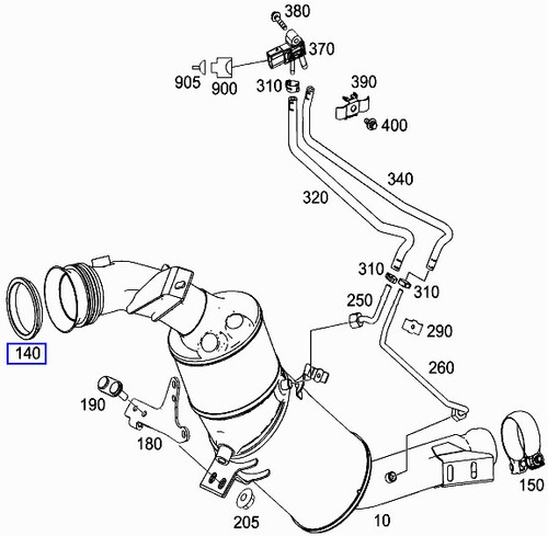 Mercedes Turbo Cat Exhaust Tail Pipe Seal Ring Gasket A0004920981 ...