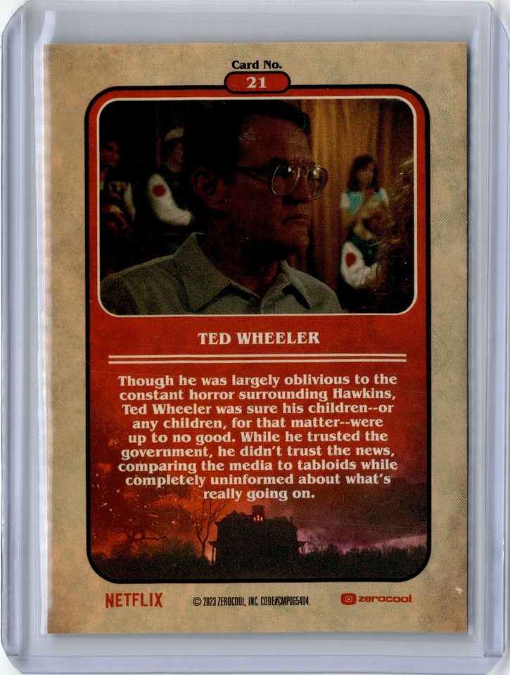 2023 Zerocool Stranger Things Season 4 TED WHEELER #21 | eBay