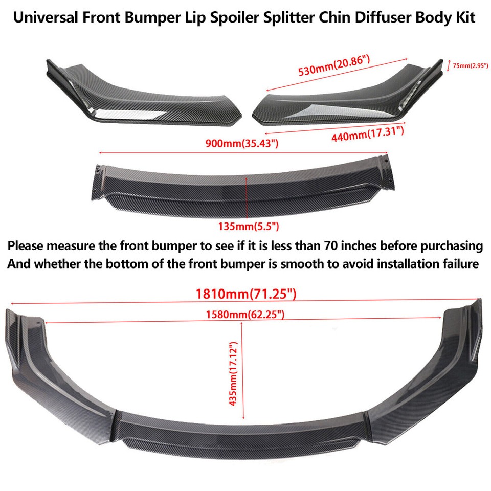 For Mini Cooper R55 R56 F55 F56 Front Bumper Lip Spoiler Splitter ...