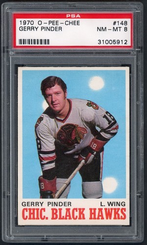 1970 O-Pee-Chee Gerry Pinder Chicago Blackhawks #148 PSA 8 NM-MT Rookie ...