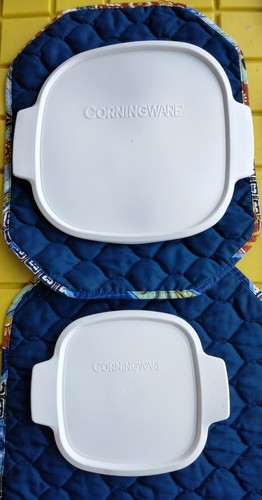 Set of 2 CorningWare White Plastic Lids, Sizes A-12-PC & A-1-PC | eBay