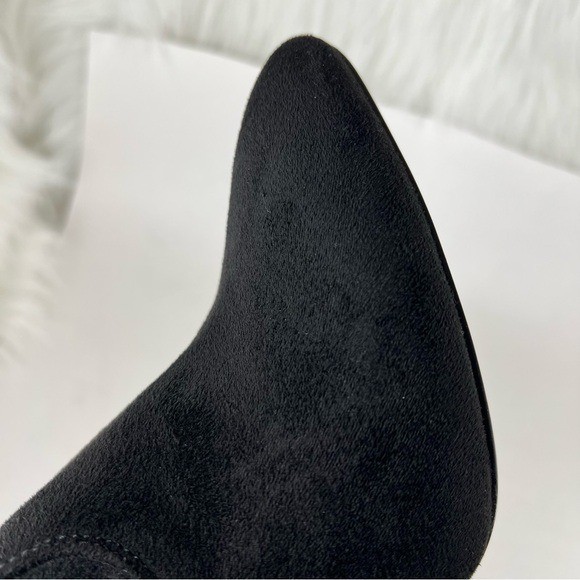 Franco Sarto Katherine Block Heel Pointed Toe Boots Black Suede Size 8M | eBay UK