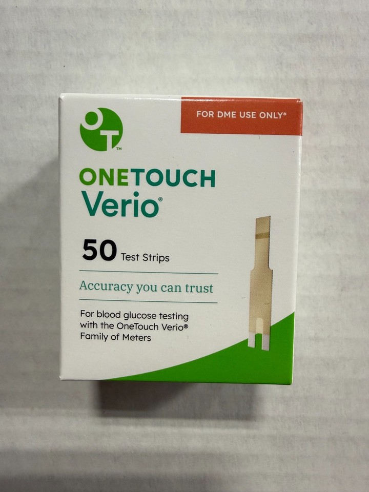 One Touch Verio Diabetic Blood Glucose Test Strips 50 Count New Exp. 04 ...
