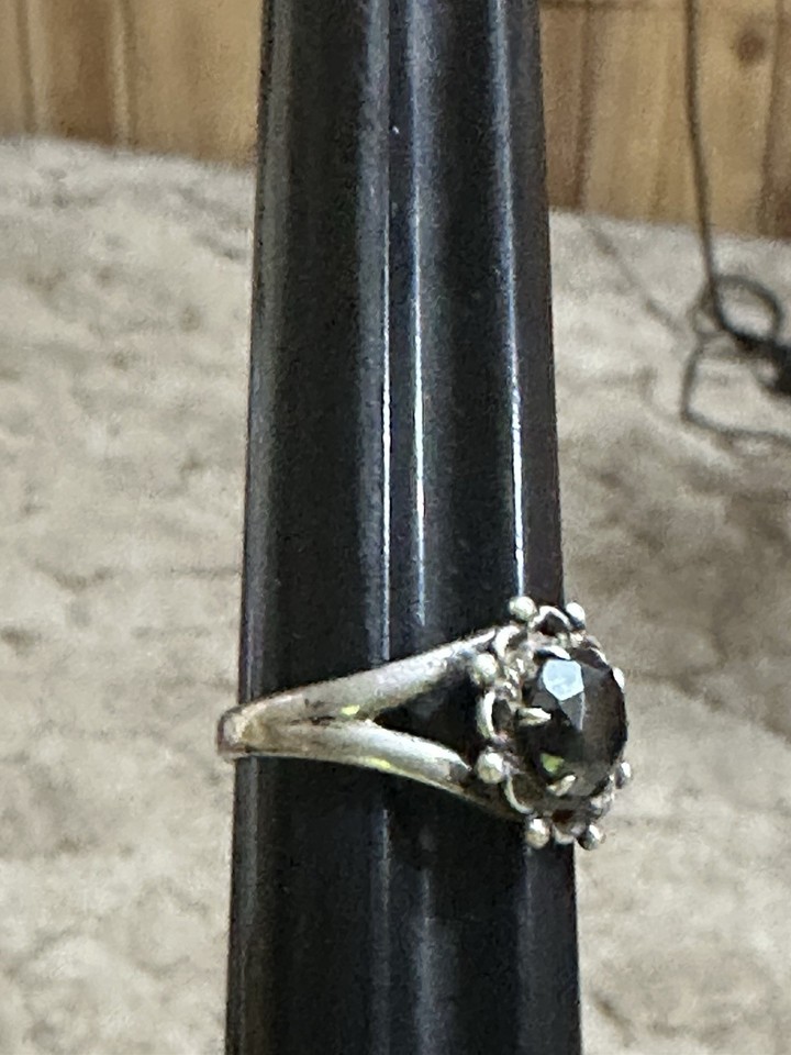 Vintage Contemporary Sterling Silver Black Agate Ring Size 9. 3.8 Grams ...