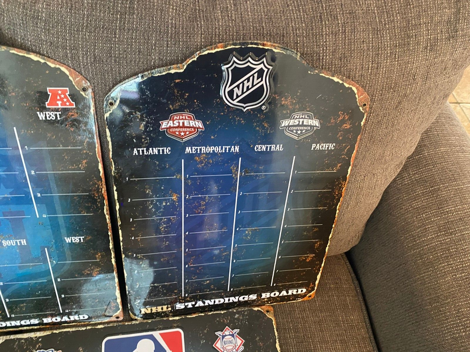 3 STANDINGS BOARD MAGNETS SHOWCASE DISPLAY CHARTS SPORT MAGNETS NHL NFL ...