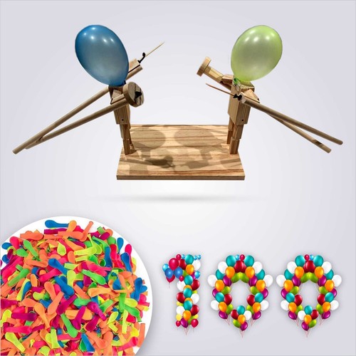 Bamboo Battle Balloon Game Fast-Paced Wooden Puppets Fight With 100 ...