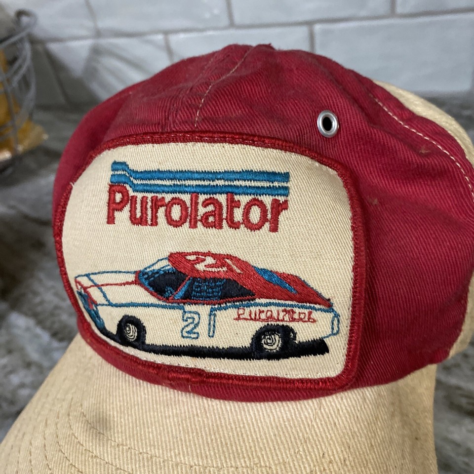 Vintage Purolator Snapback Trucker Hat Cap David Pearson Era Patch Mesh ...