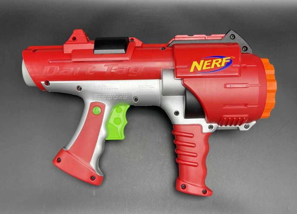 Nerf Dart Tag Hyperfire Gun Blaster Shooter Rotating Barrel Red Blue ...