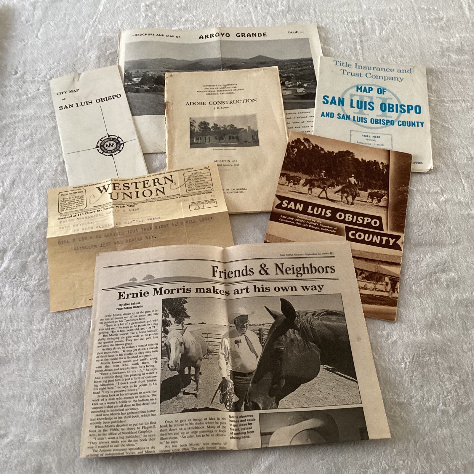 Vintage SLO County Maps, Oceano Beach Map, Brochures, Arroyo Grande Lot ...