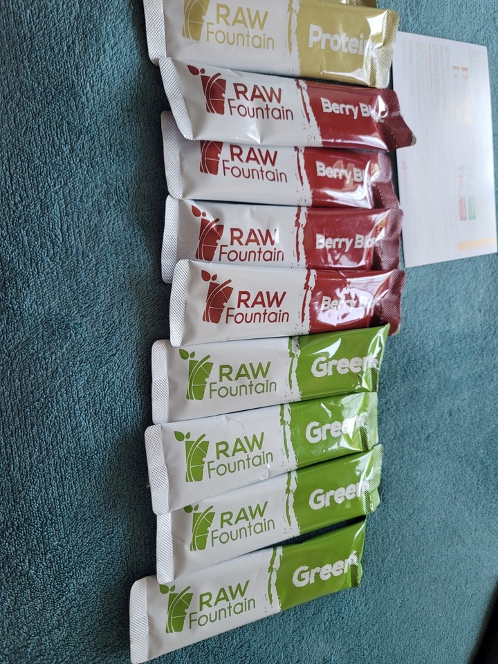 Raw Fountain Juice Detox Powder Packets 3 Flavors + Protein exp date ...