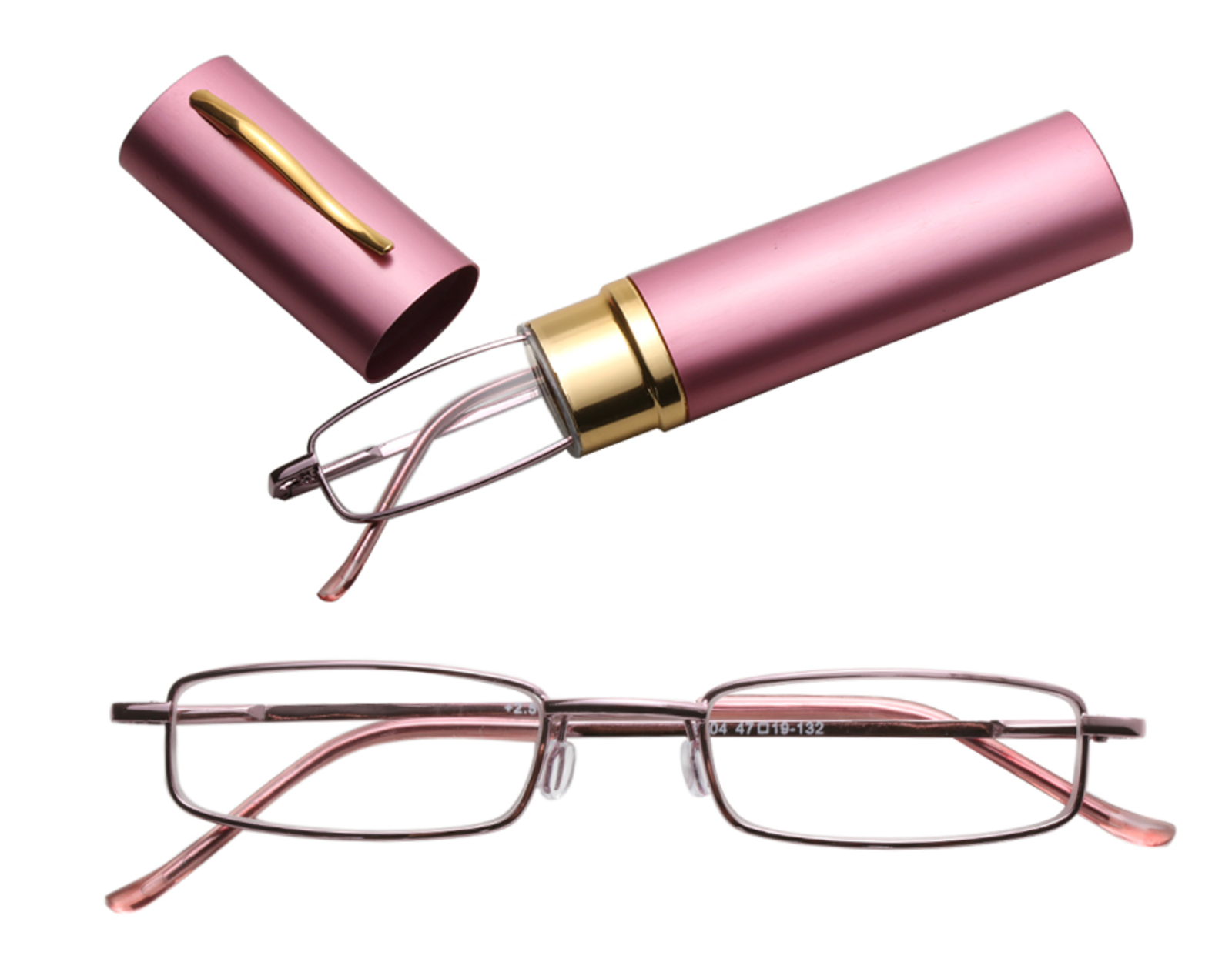 Classic Rimless Compact Reading Glasses Readers Travel Slim Design with ...