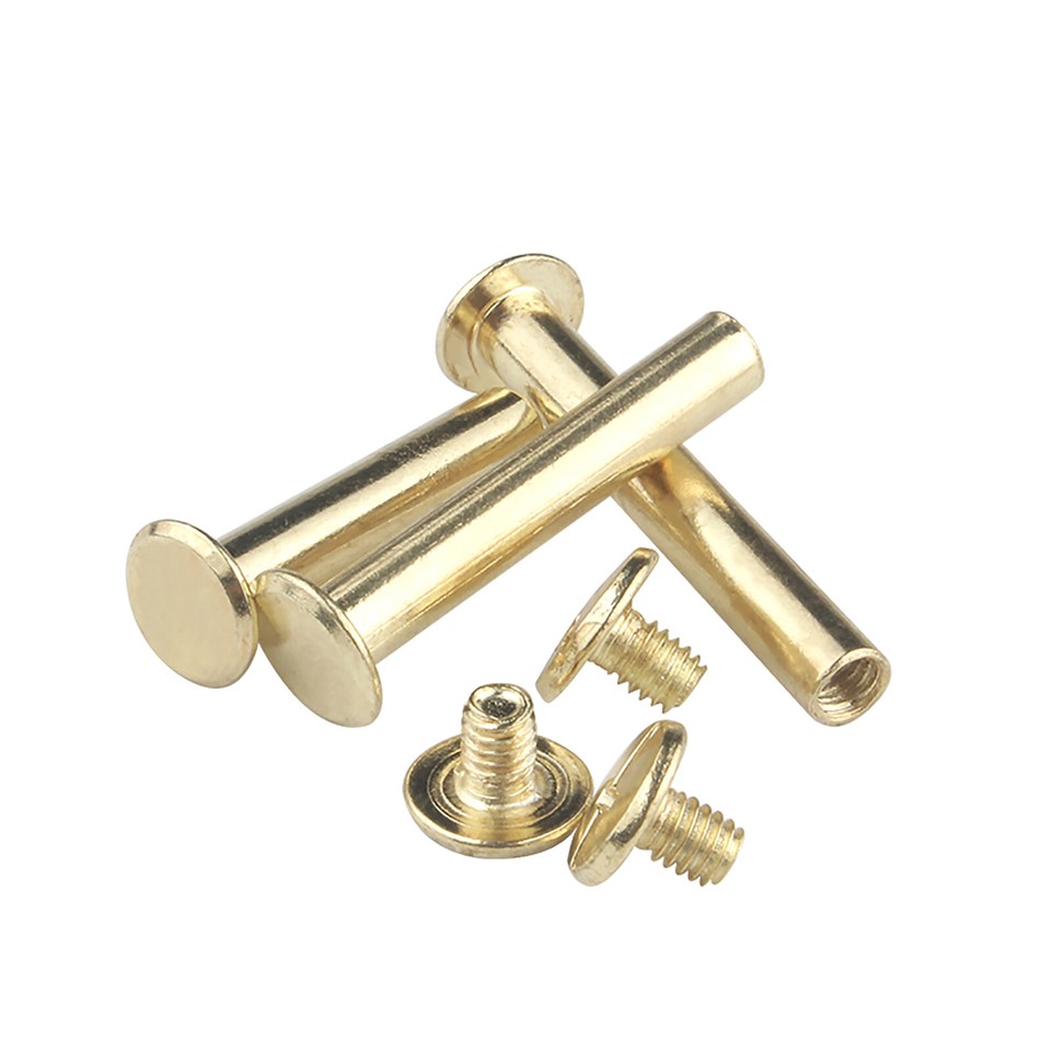 Belt Rivets Chicago Binding Barrels and Screws Studs Nail Book Brass ...