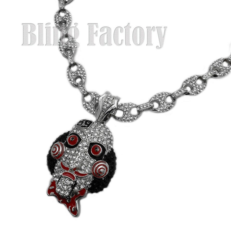 Hip Hop JIGSAW Tekashi69 pendant 18" Full Iced Marina Choker Chain ...