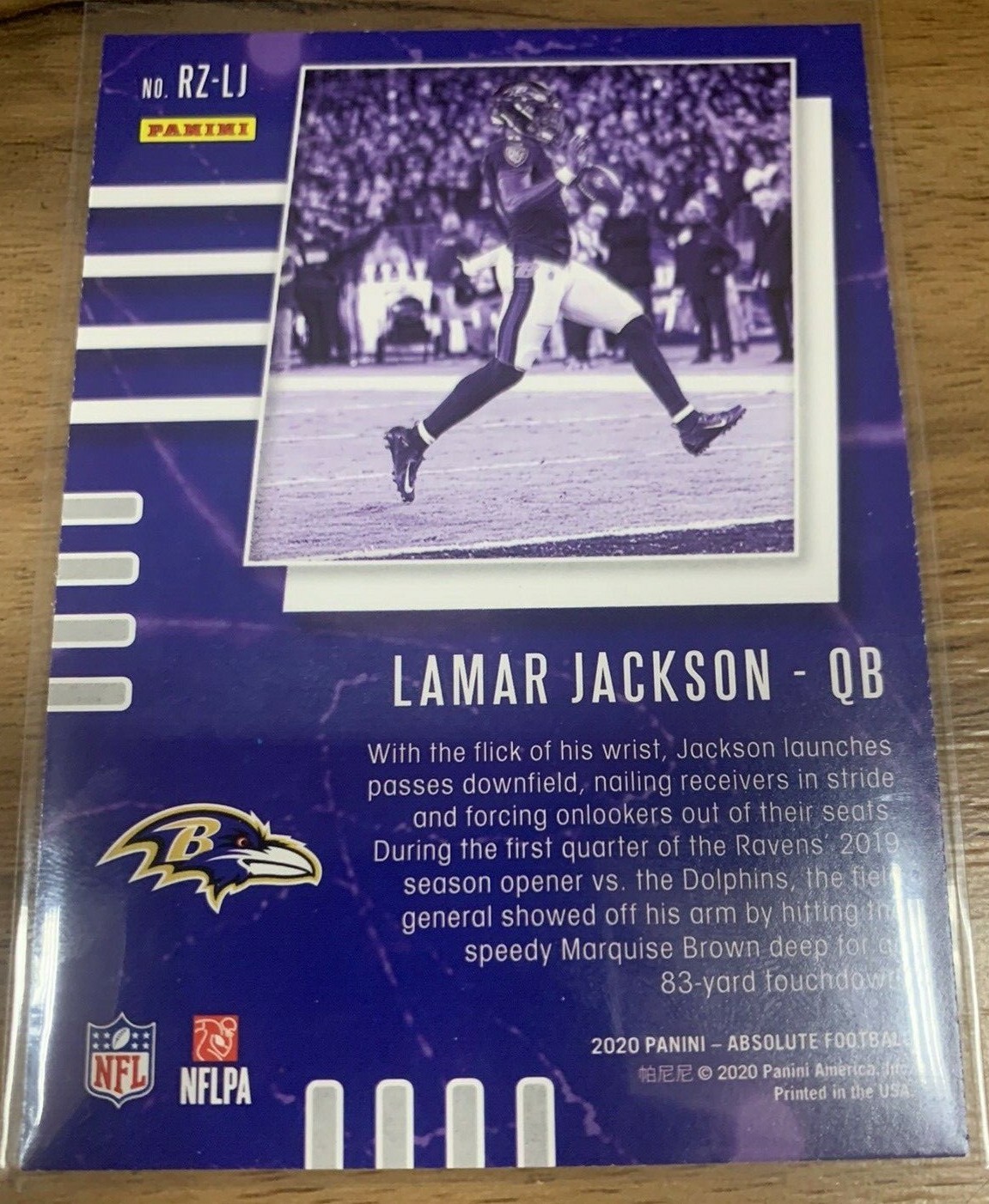 Lamar Jackson Absolute Football Card RED ZONE Specialty Card Ravens | eBay