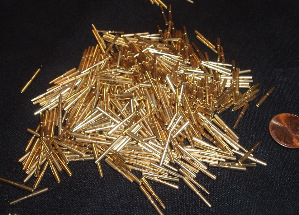 Qty: 500 Pins Clean Gold Plated Pins (approx 100 grams) Recovery Scrap ...