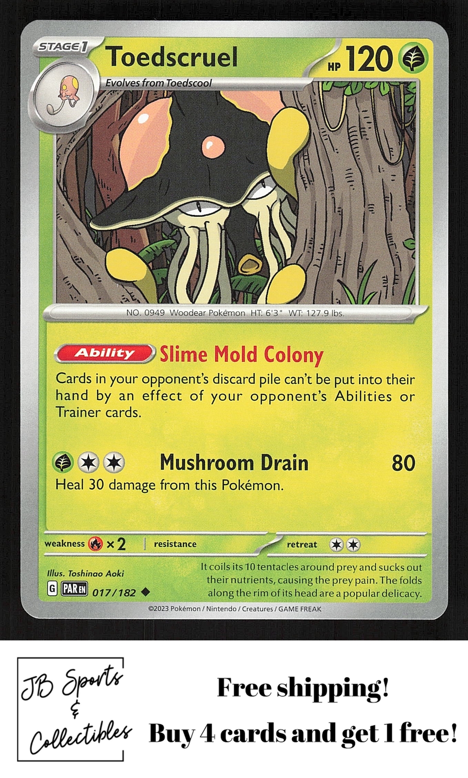 Toedscruel Pokemon SV04: Paradox Rift 017/182 | eBay