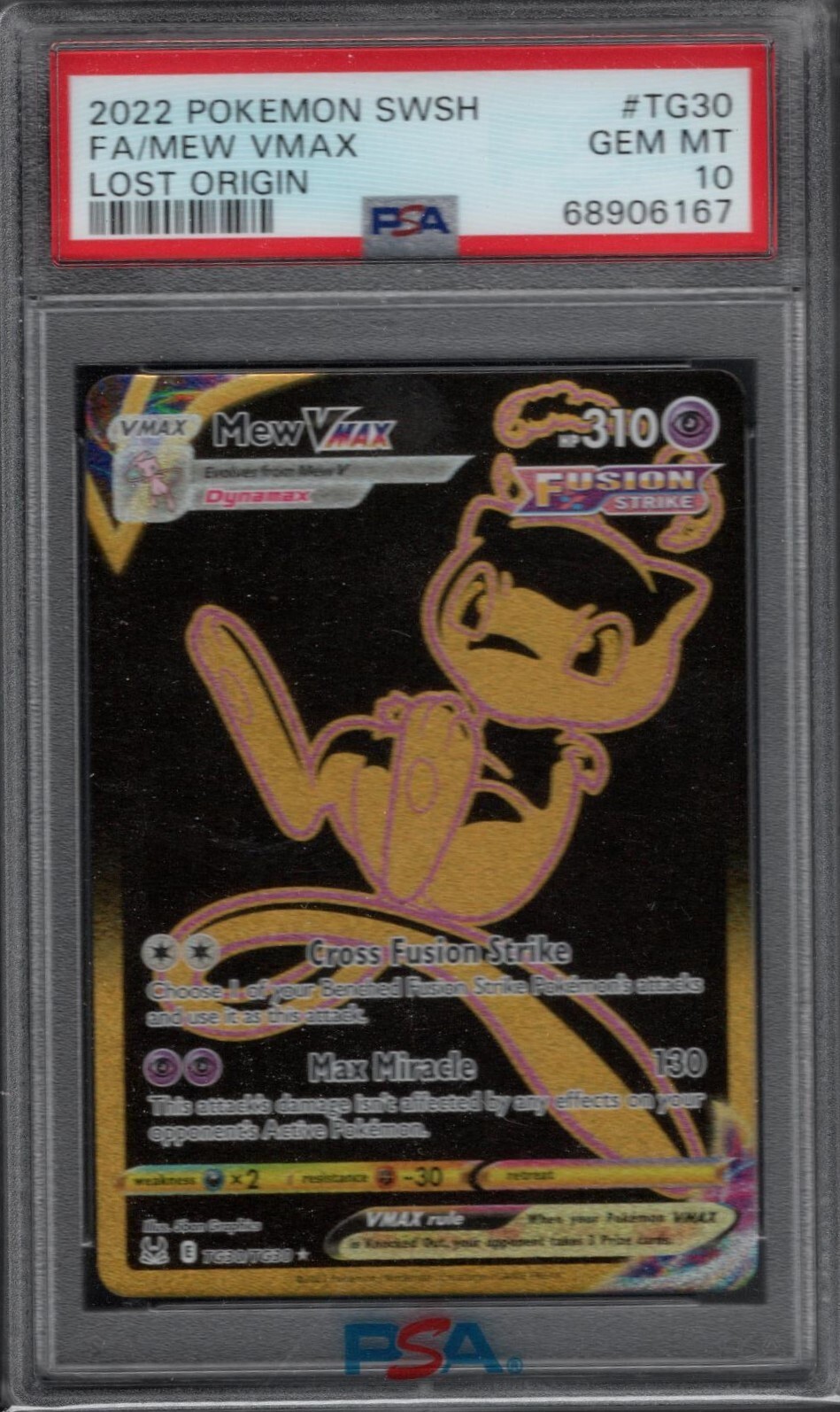 2022 Mew Vmax Full Art TG30 PSA 10 Lost Origin Pokemon SWSH Trainer ...