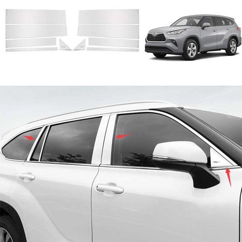 For Toyota Highlander 2020-23 Silver Steel Exterior Window Bc-Pillar ...