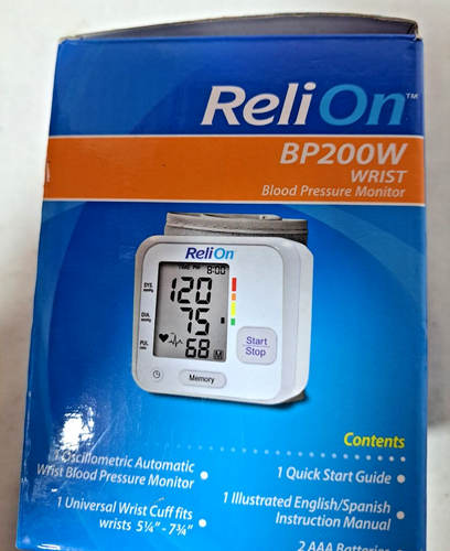 Tested ReliOn BP200W Wrist Blood Pressure Monitor With Box and Manual ...