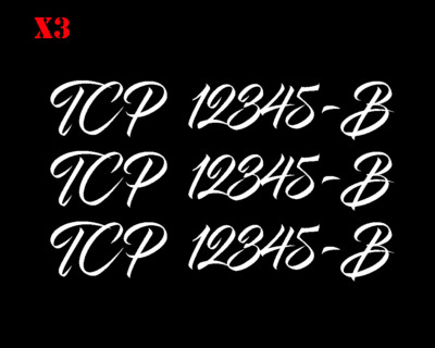 TCP Numbers Decal Sticker Private Limo Limousine Taxi Transportation ...