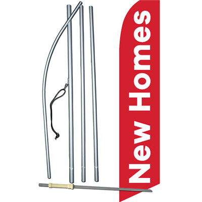 New Homes Flag with Flag Pole and Spike | eBay
