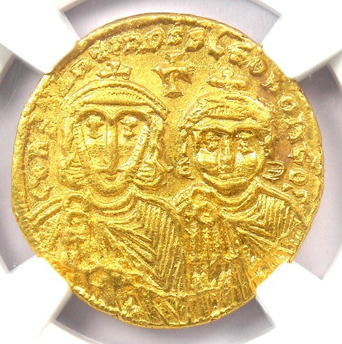 Constantine V & Leo IV AV Solidus Gold Coin 750 AD - NGC MS (UNC) - 5/5 ...