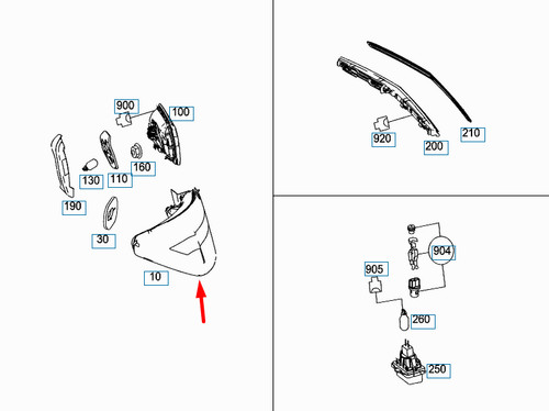 NEW MERCEDES-BENZ E-CLASS COUPE C207 REAR RIGHT TAILLIGHT A2079063400 ...