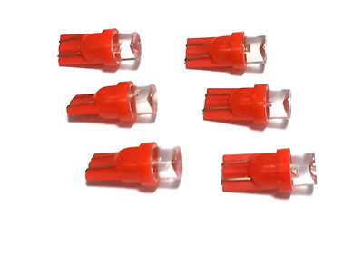 6 Super Bright 12 volt Red LED T10 Concave Light Bulbs | eBay