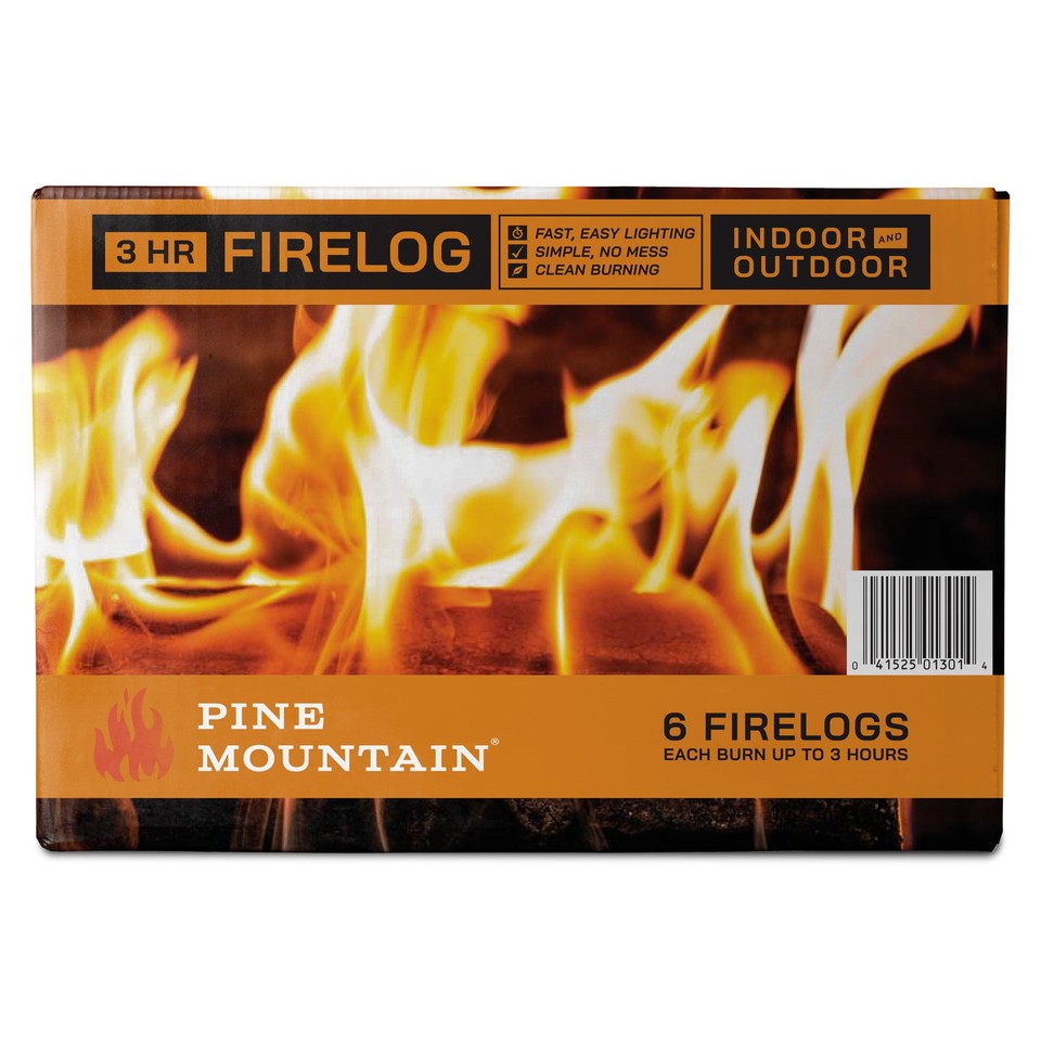 Pine Mountain Traditional 3-Hour Firelogs, Long Burning Fire Log 6 Pack ...