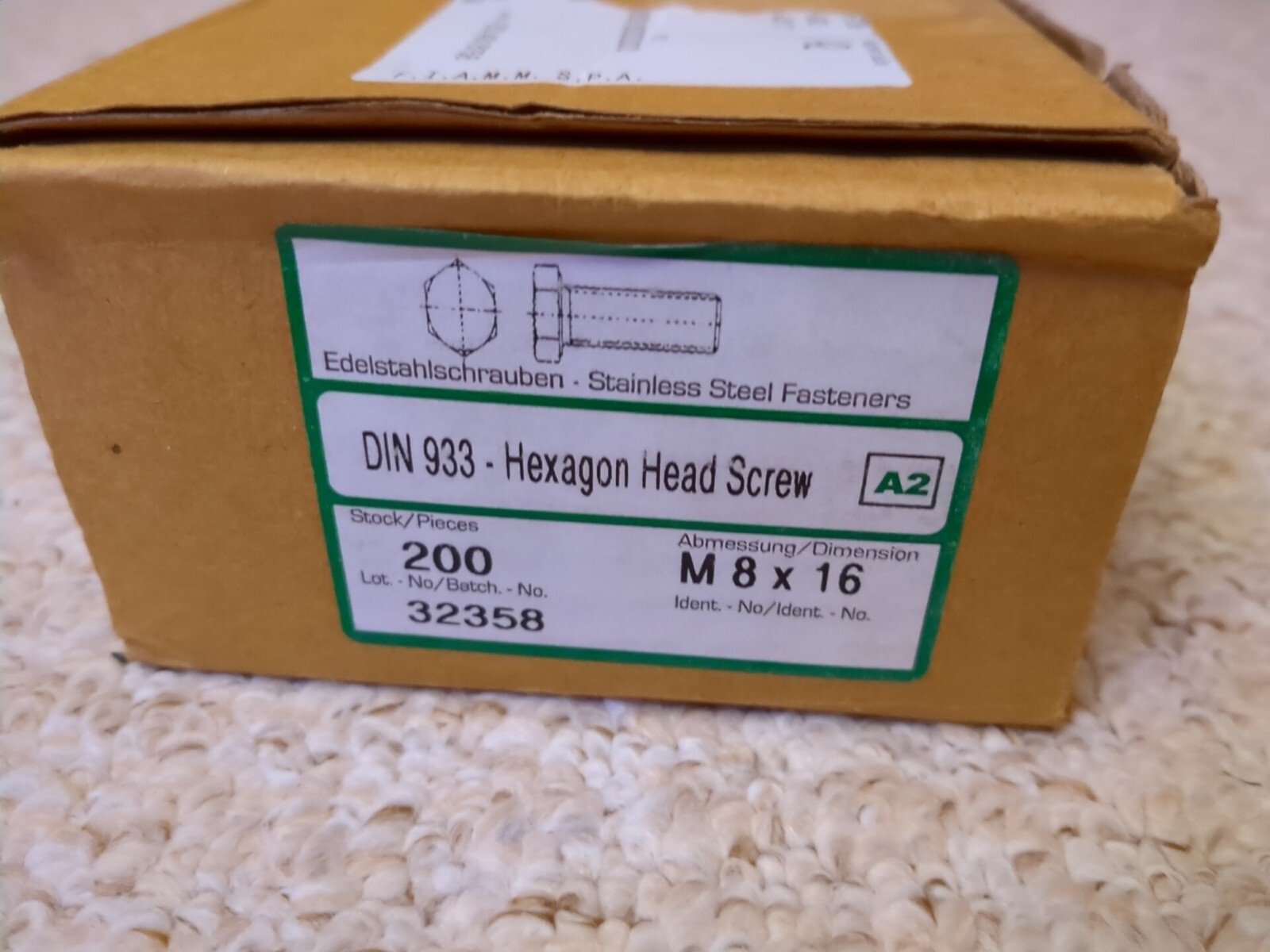 150 M8x16 HEXAGON HEAD FULLY THREADED SET SCREWS A2 STAINLESS STEEL ...