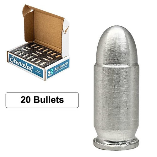 Box of 20 - 1 oz .45 Caliber Solid Silver Bullet | eBay